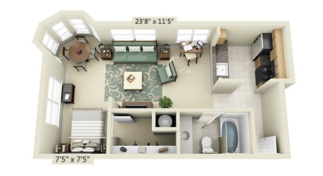 15 Studio Loft Apartment Floor Plans For Home Design